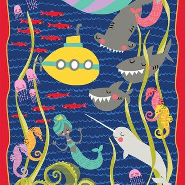 Sea Life Fabric Panel - Etsy