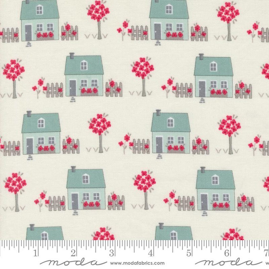 My Summer House in Cream by Bunny Hill Designs-summer House Novelty House-mfg. by Moda-mfg ...