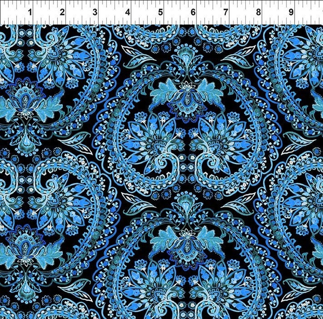 Resplendent - Blue Elegance - Premium 100% Cotton Fabric by in the ...