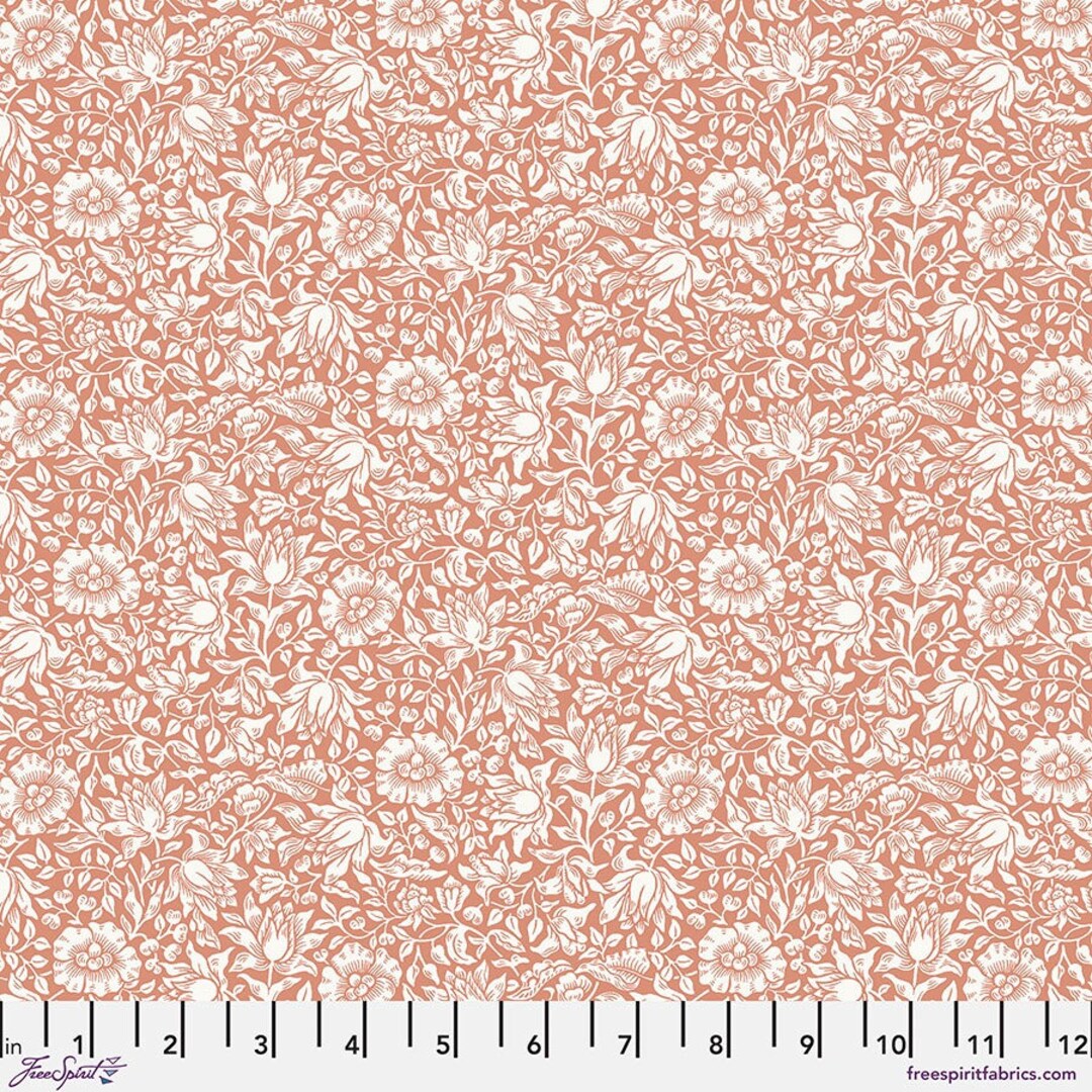 Wandle William Morris Coral Mallow Quilt Fabric From Free Spirit ...