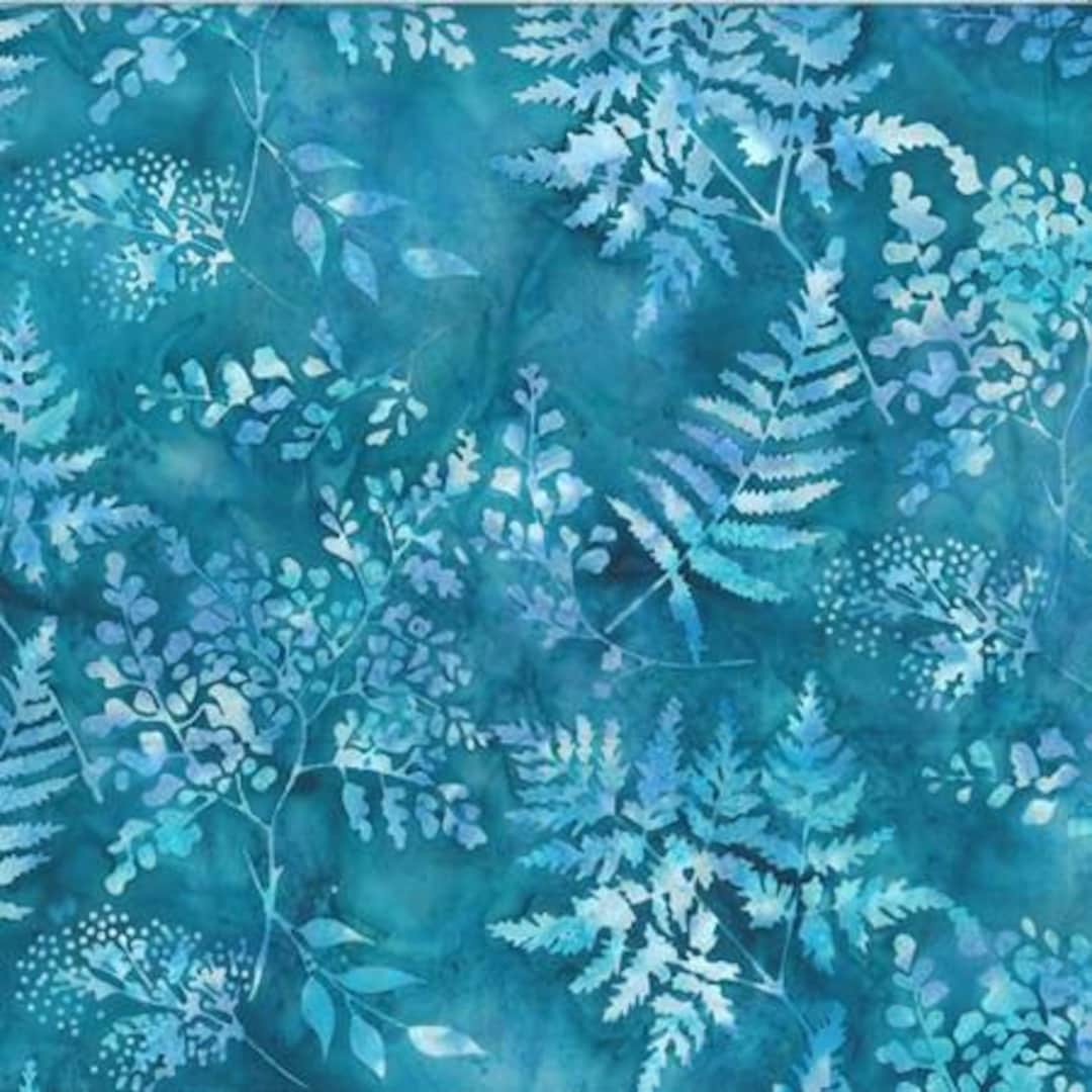 Bali Batiks Spring 2023 - Cyan Fern - Mfg. Hoffman - Mfg. # V2529-715 ...