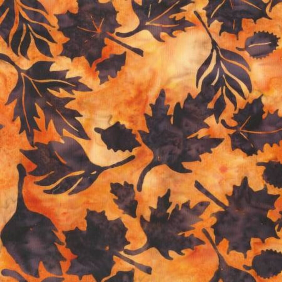 Flavors of Fall Orange Leaves Batik Fabric From Anthology Fabrics by ...