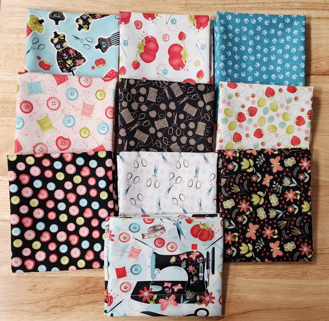 Love You Sew by Studio E Bundle of 10 Fat Quarters Quilting Cotton - Etsy
