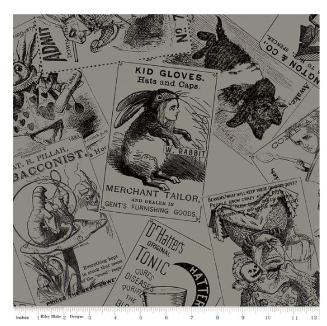 CD11957-GRAY Card Toss Gray Mad Masquerade Half Yard - Etsy