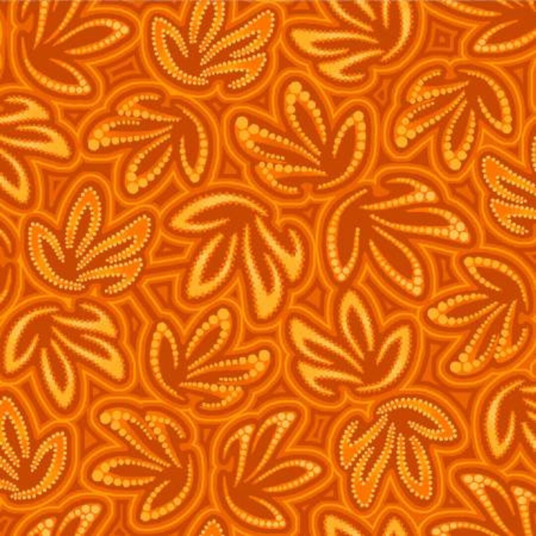 Pannotia Tonal Leaves Copper Digitally Printed Quilting Fabric From ...