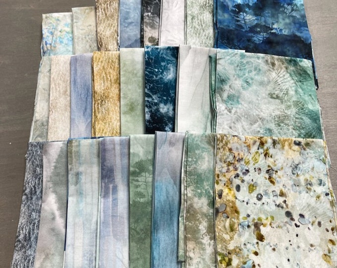 Sea Salt Fat Quarter Bundle Premium Cotton Fabric Designed by Mckenna Ryan From Hoffman Bundle ...