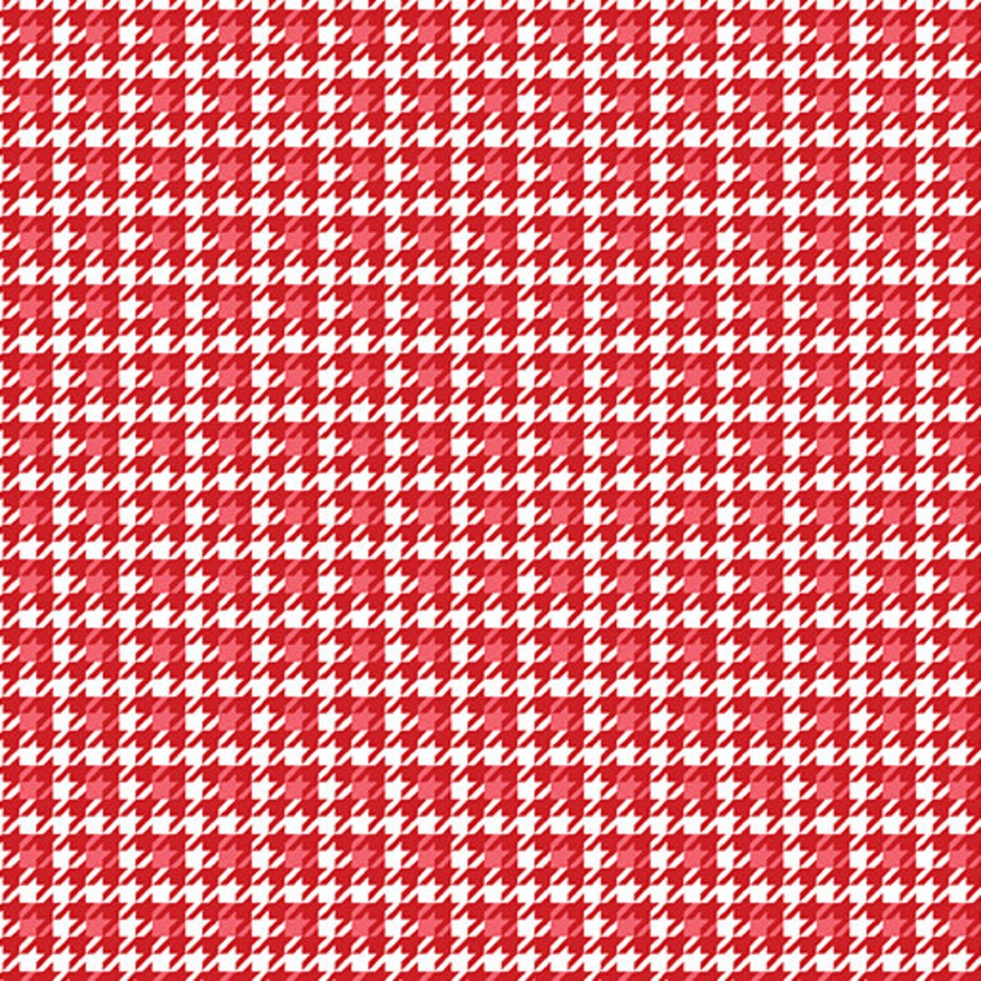 Houndstooth Cardinal by Bernatex A Cozy Winter Quilt Fabric - Etsy
