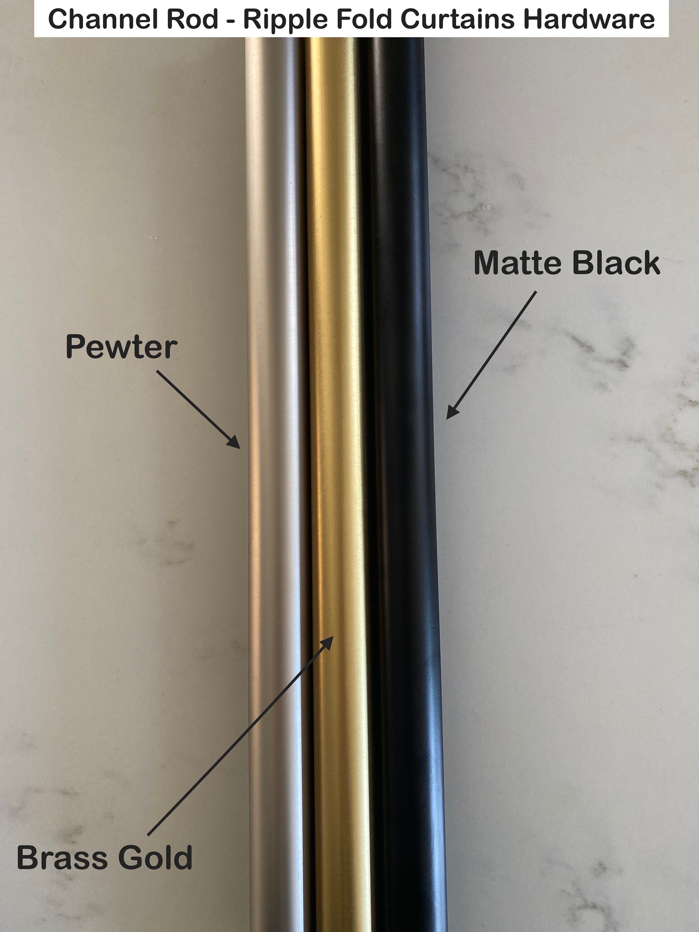 Hardware Only Ripple Fold Channel Rod System Variety of Colors Black ...