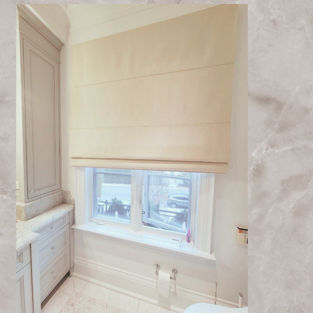 Roman Shades Cream Roman Shade Window Blinds Custom Variety of Colors ...