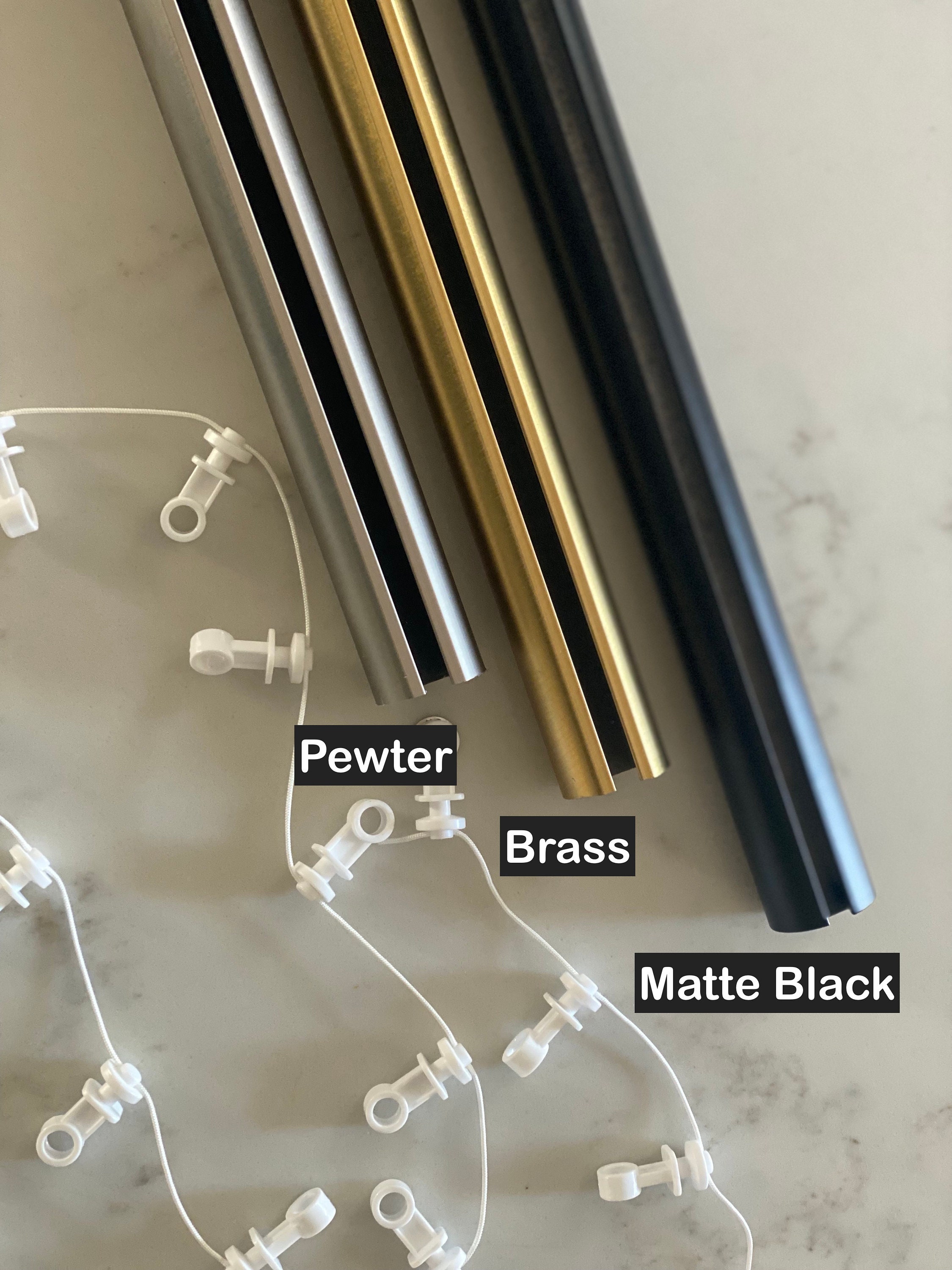 Hardware Only Ripple Fold Channel Rod System Variety of Colors Black ...