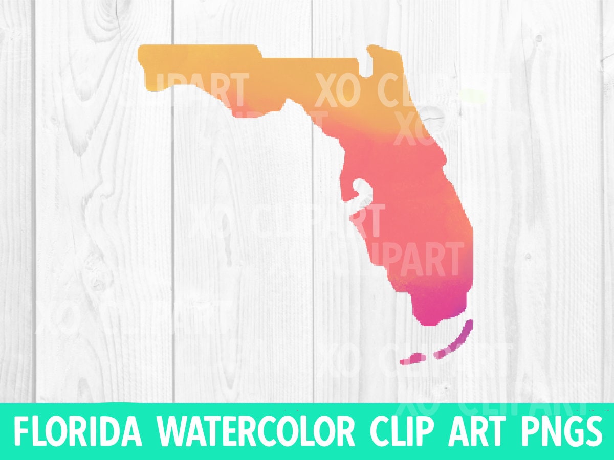 Watercolor Florida Clip Art Pngs - Etsy