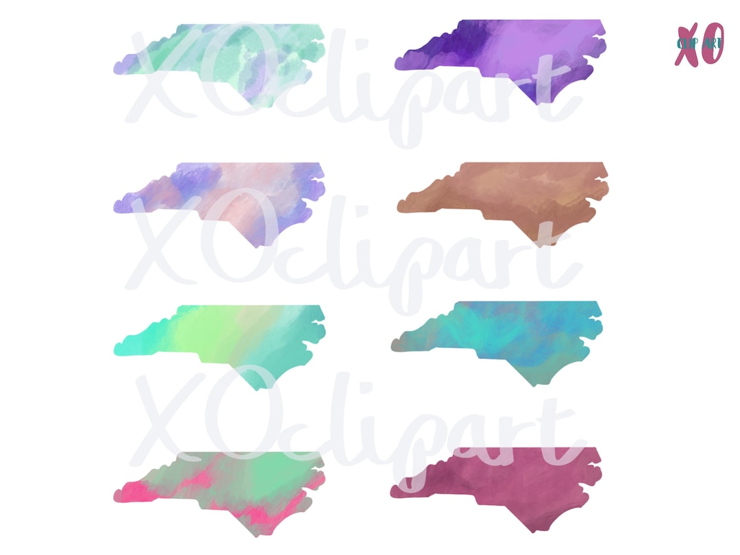 Small North Carolina Watercolor Clip Art - Etsy