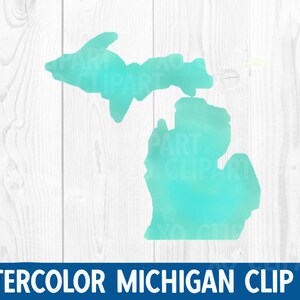State of Michigan Watercolor Clip Art Pngs - Etsy