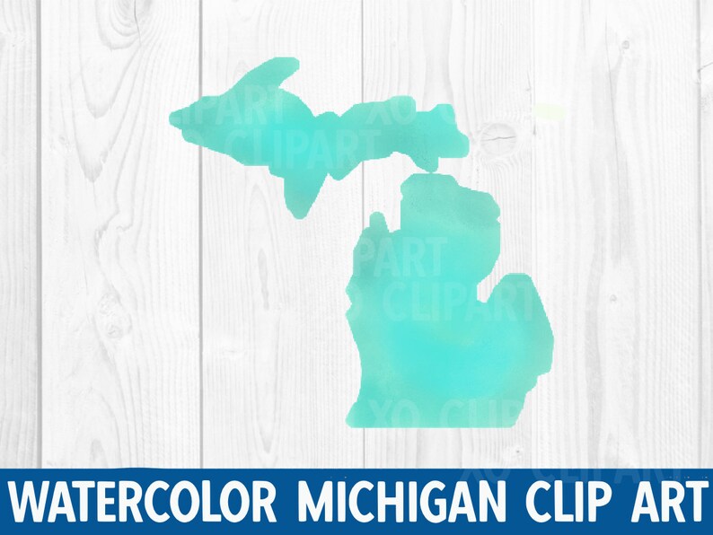 State of Michigan Watercolor Clip Art Pngs - Etsy
