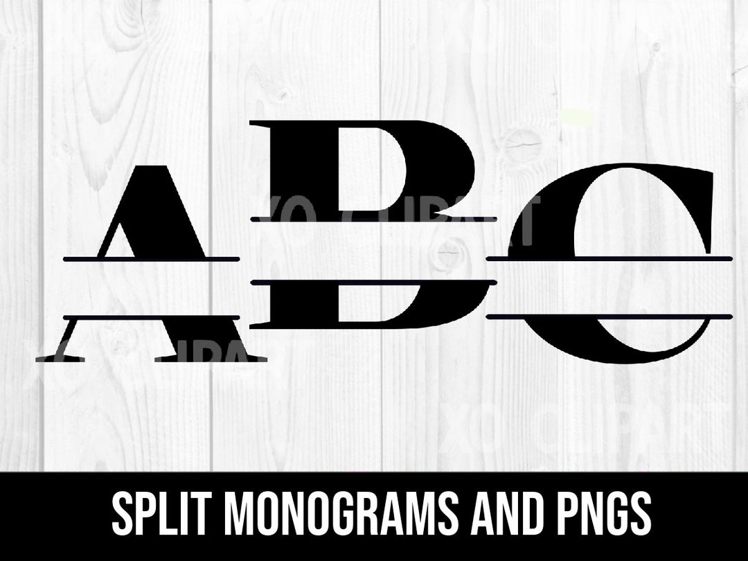 Split Monogram Pngs and Svgs - Etsy