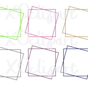Bundle of 12 Geometric Square Clip Art Pngs - Etsy
