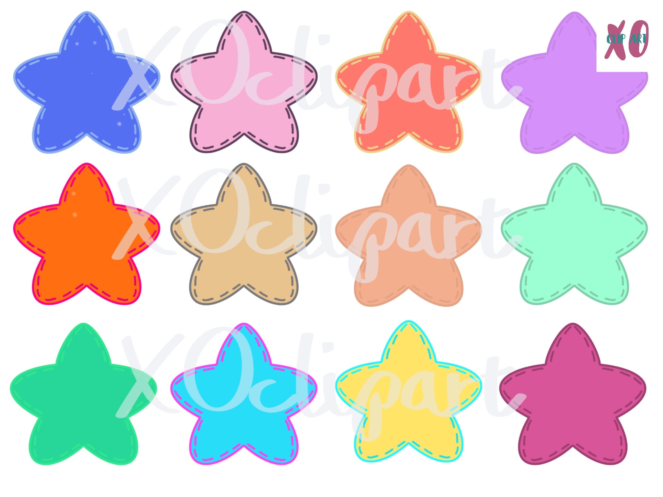 Cute Chubby Stars Pngs Sublimation Clip Art - Etsy