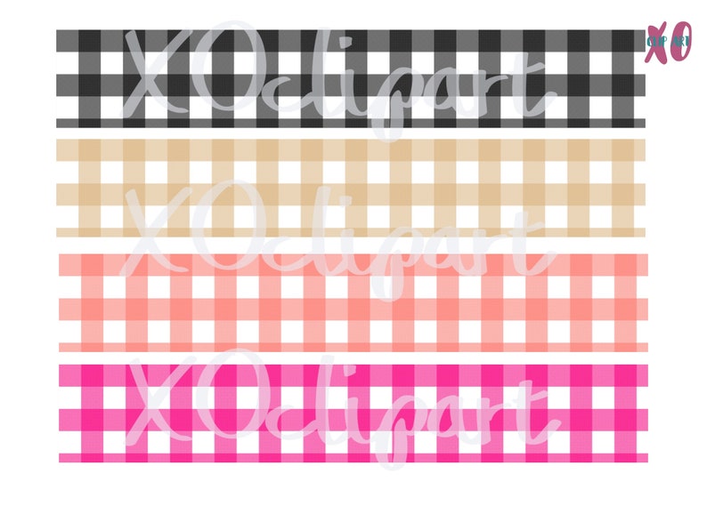 Bundle of 16 Buffalo Check PNG Borders for Graphic Design Crafting ...