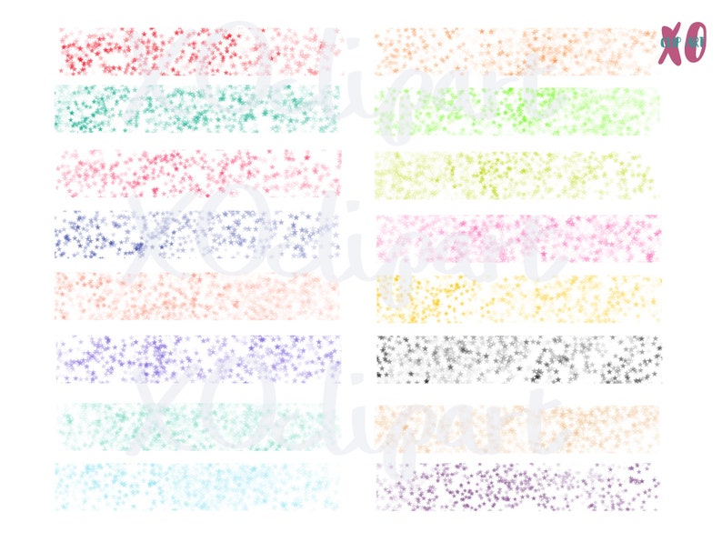 Stars Confetti Borders Clipart Pack of 16 Pngs - Etsy
