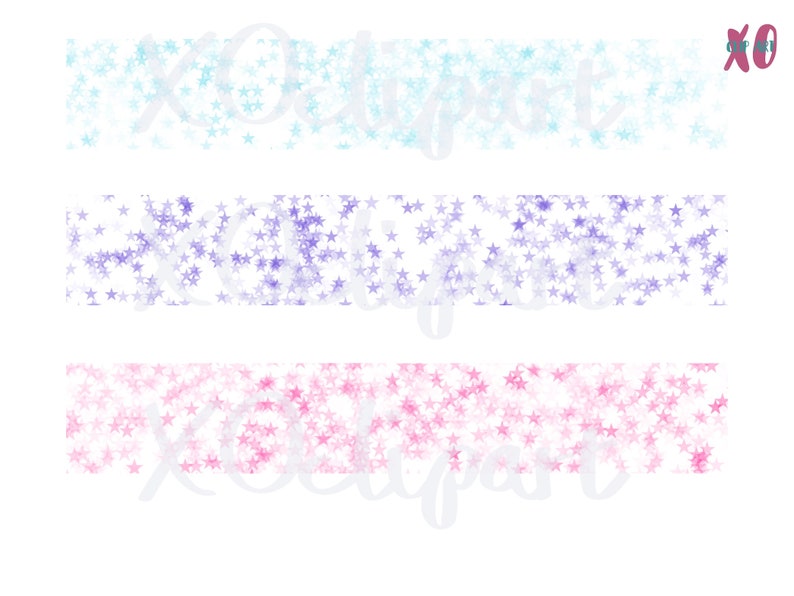 Stars Confetti Borders Clipart Pack of 16 Pngs - Etsy