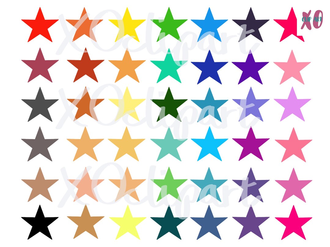 Small Stars Clip Art Bundle of 77 Pngs - Etsy