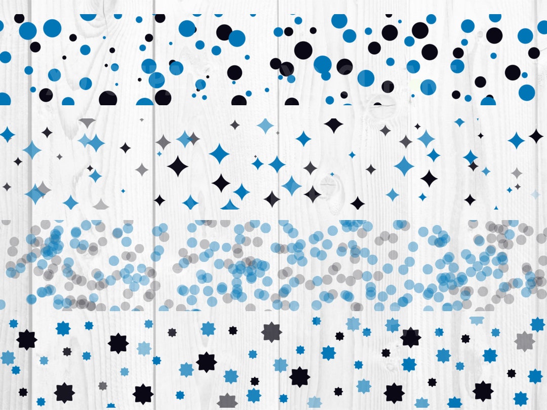 Blue and Black Confetti Clip Art Banner Pngs - Etsy