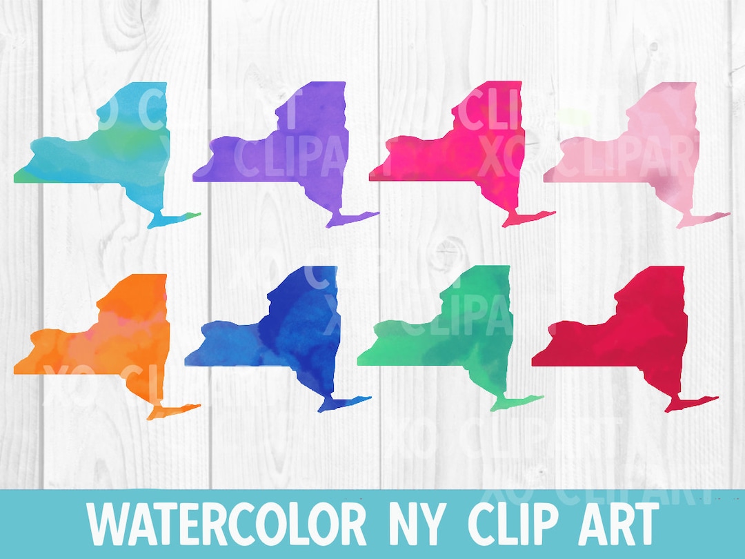 Watercolor New York State Clip Art Pngs - Etsy