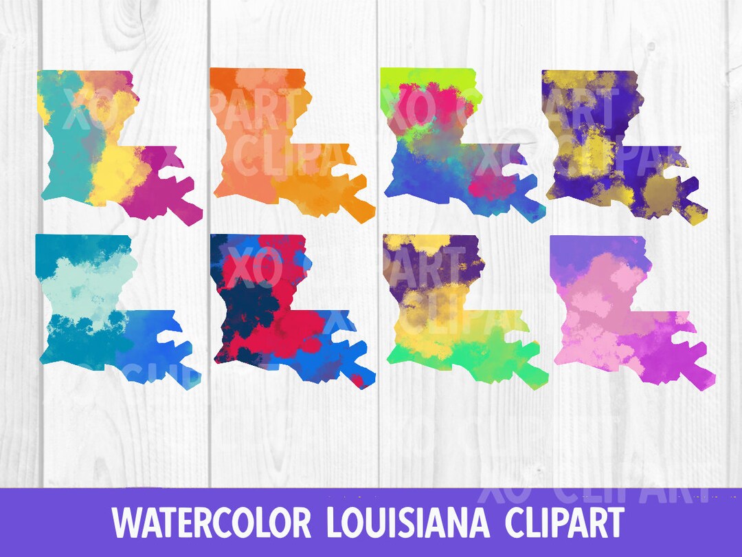 Louisiana Watercolor Clip Art Pngs - Etsy