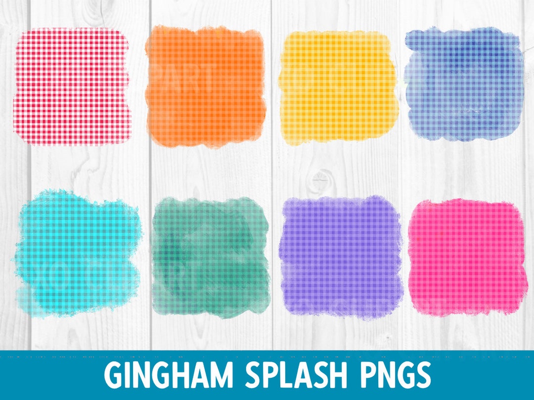Gingham Splash Clip Art Pngs - Pack of Ten - Etsy