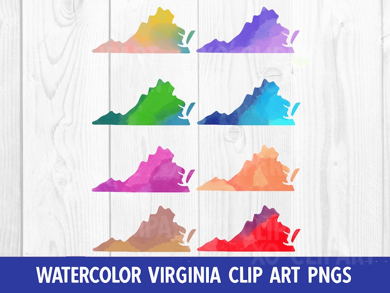Virginia Watercolor Clip Art Pngs - Etsy