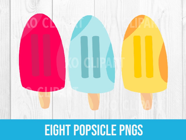 Popsicle Clip Art Pack of Eight Pngs - Etsy