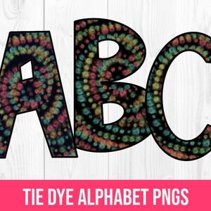 Tie Dye Doodle Alphabet Clip Art Pngs - Etsy