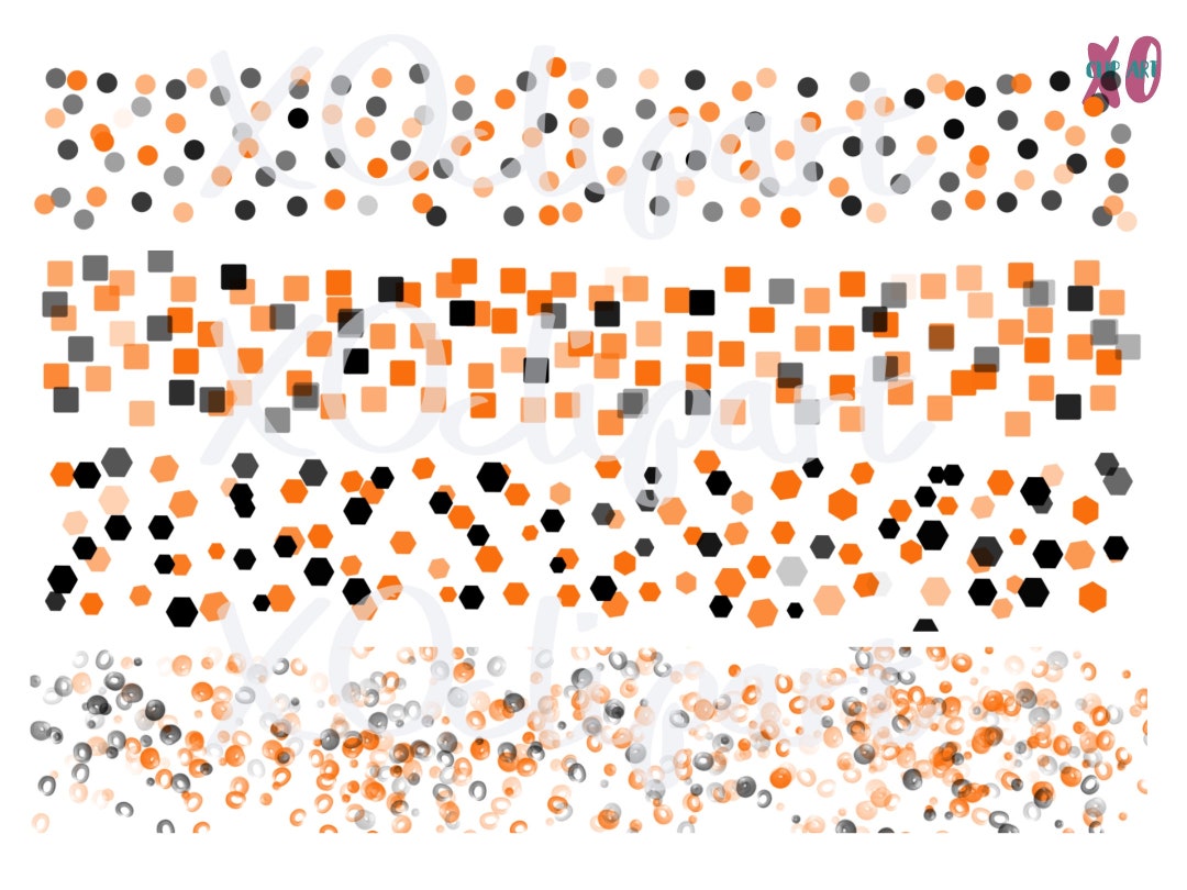 Halloween Orange and Black Confetti Clip Art PNG - Etsy