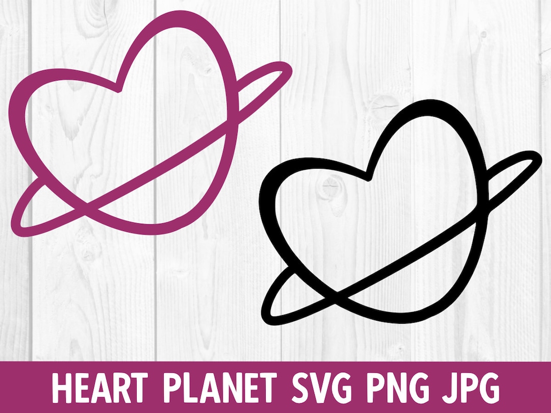 Heart Planet SVG PNG JPG Instant Download - Etsy
