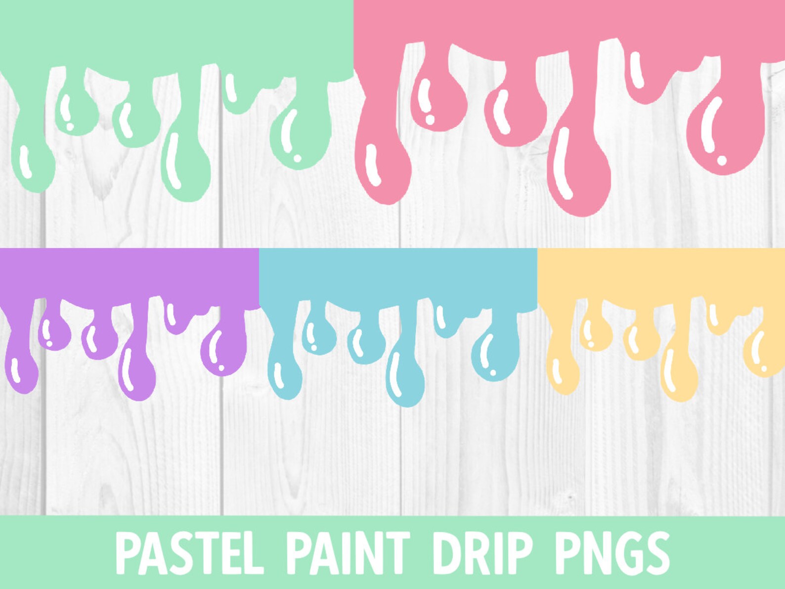 Pastel Paint Drip Pngs Clip Art for Sublimation and Crafts - Etsy