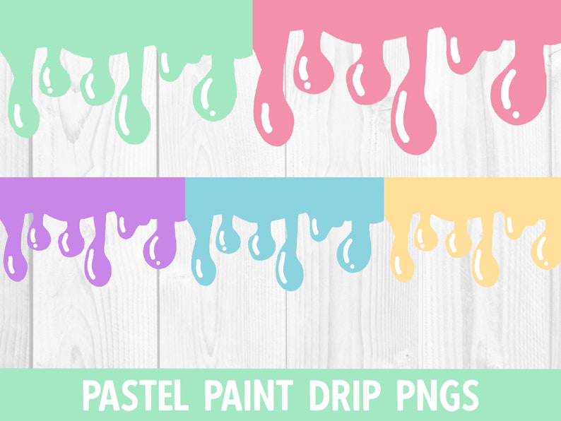 Pastel Paint Drip Pngs Clip Art for Sublimation and Crafts - Etsy