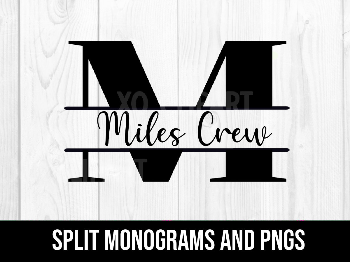 Split Monogram Pngs and Svgs - Etsy