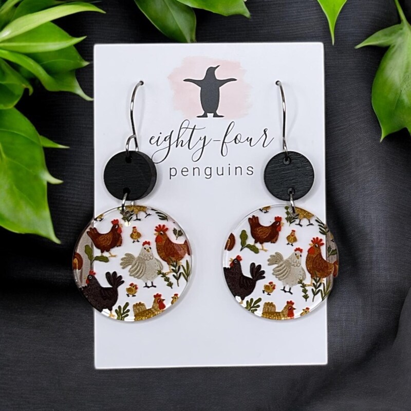 Clear Farm Animal Earrings - Etsy