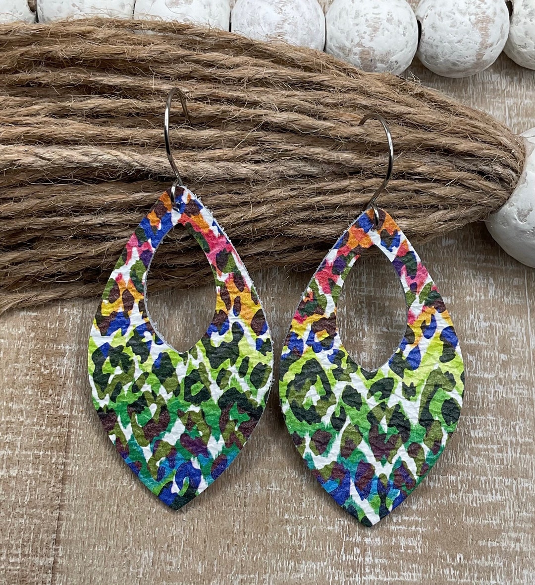 Rainbow Leopard Open Petal Genuine Leather Love Animal Print LGBTQ ...