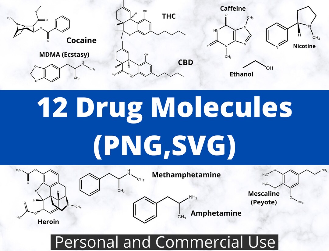 Drug Molecular Images Png and Svg Files Nicotine, Caffeine ...