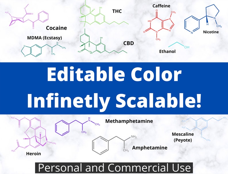 Drug Molecular Images Png and Svg Files Nicotine, Caffeine ...