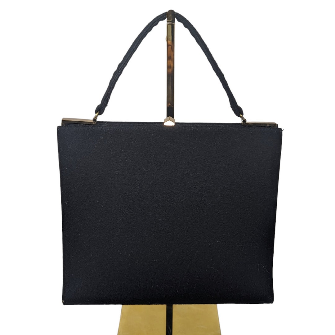 Vintage Morris Moskowitz Top Handle Felt Bag With Coin Purse Black - Etsy