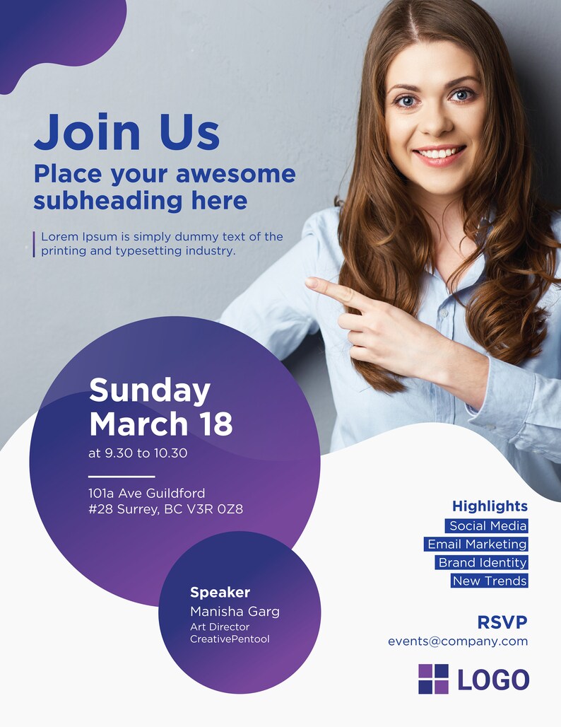 Event Invite Flyer Template - Corporate Invite Flyer - Etsy