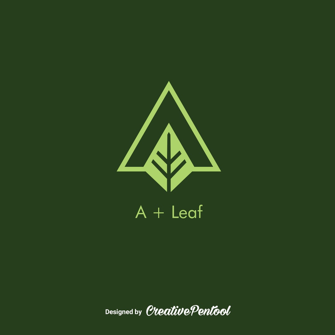 A Leaf Logo - A Logo - Organic Leaf Logo - Nature Logo - Etsy