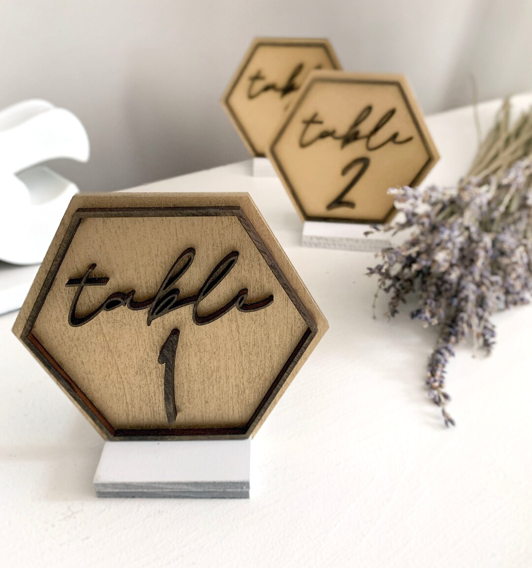 CUSTOM Hexagon Geometric Table Numbers - Etsy