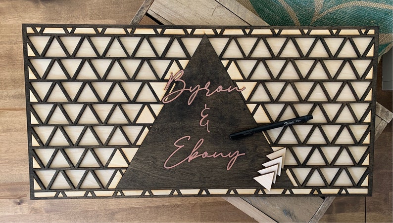 Guest Book Alternative Triangle Wedding Wood - Etsy