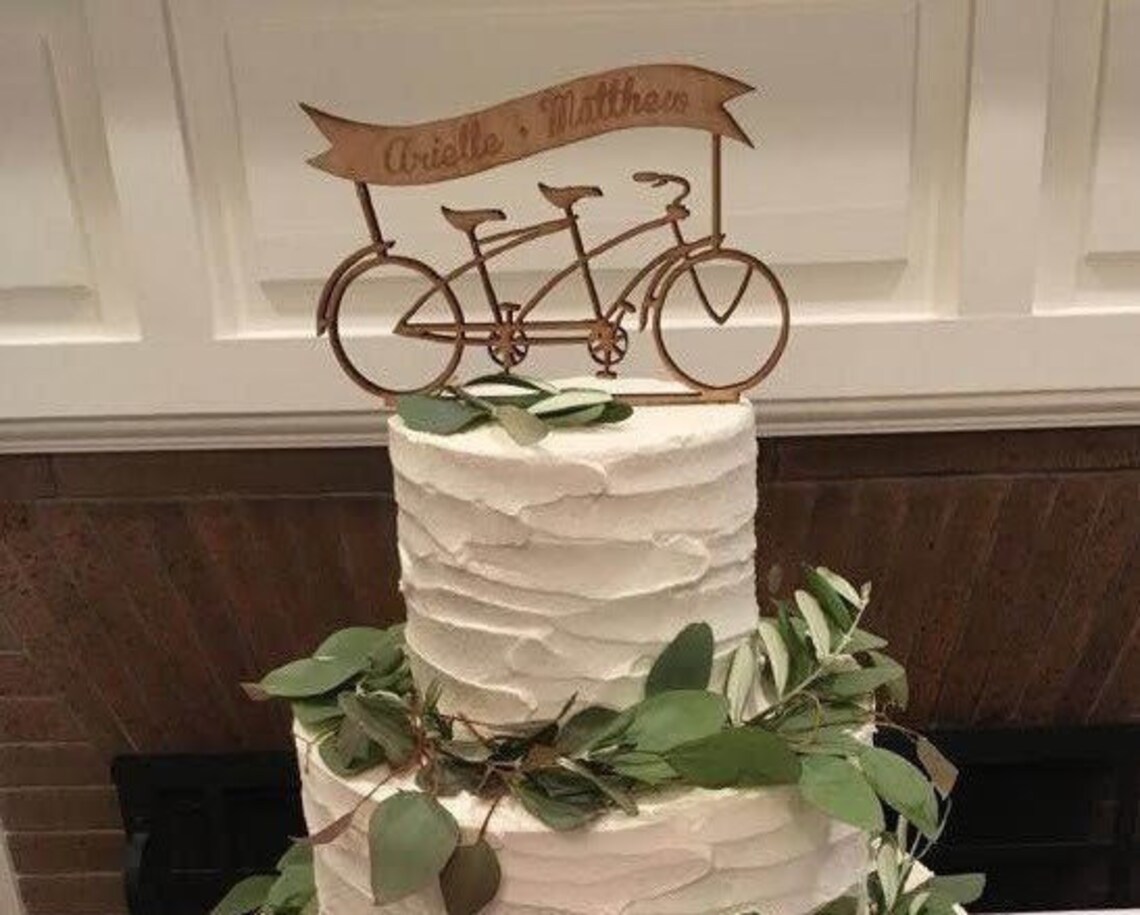 Tandem Bike Wedding Cake Topper - Etsy