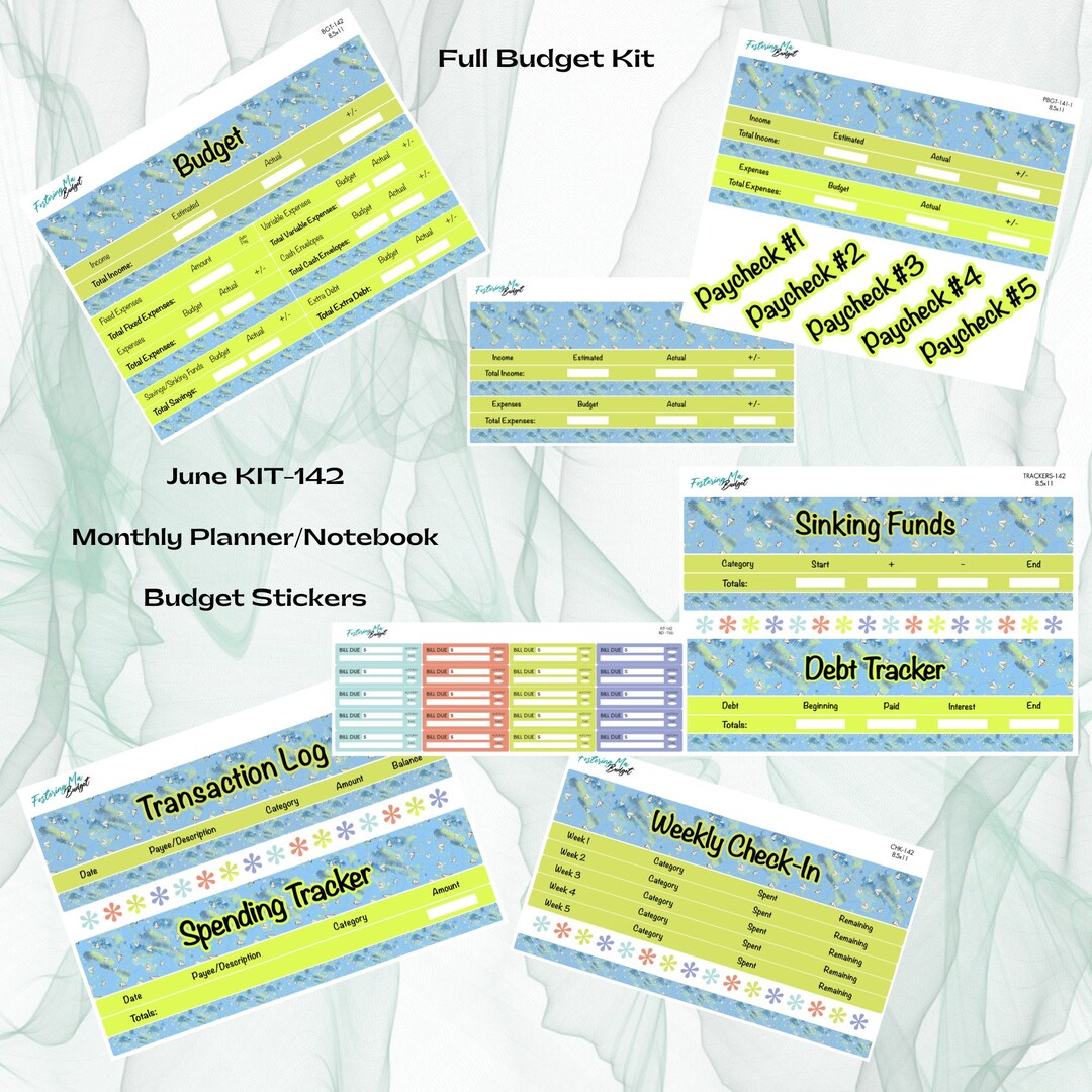 Budget KIT-142 for 7x9 or 8.5x11 Planners/notebooks - Travel Friends - Etsy