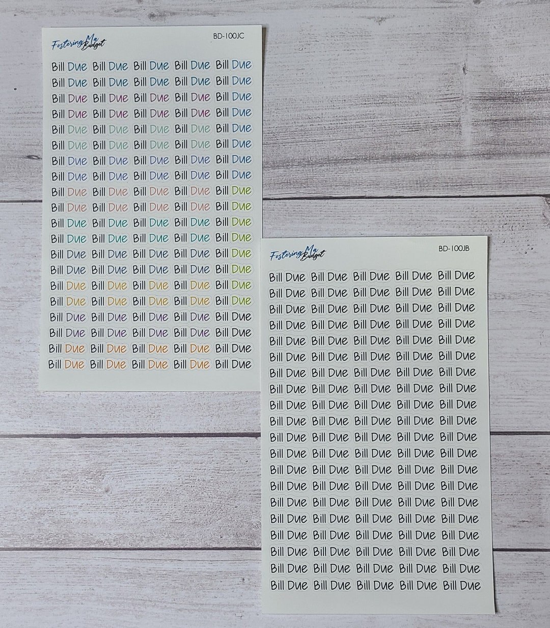 Bill Due Stickers for Budgeting - Etsy