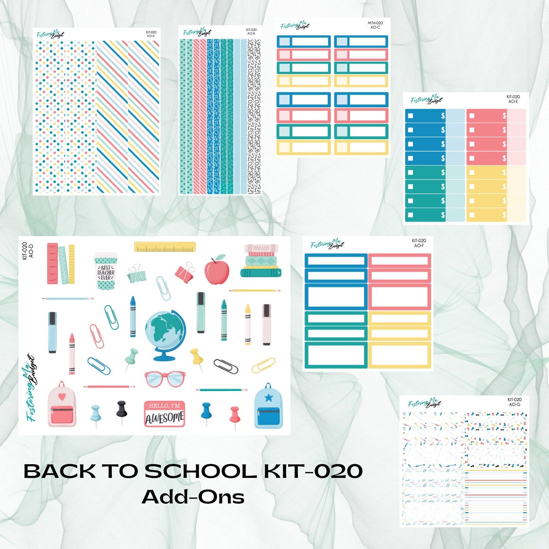 Back to School KIT-020 - Add-ons - Kit Planner Stickers - Etsy